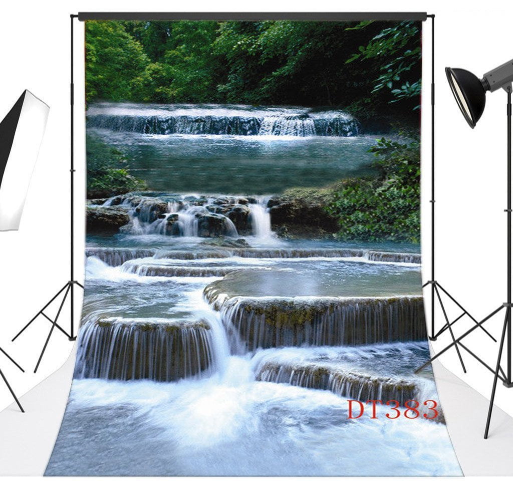 GreenDecor 5x7ft Mountain and Flowing Water Photography Backdrops ...