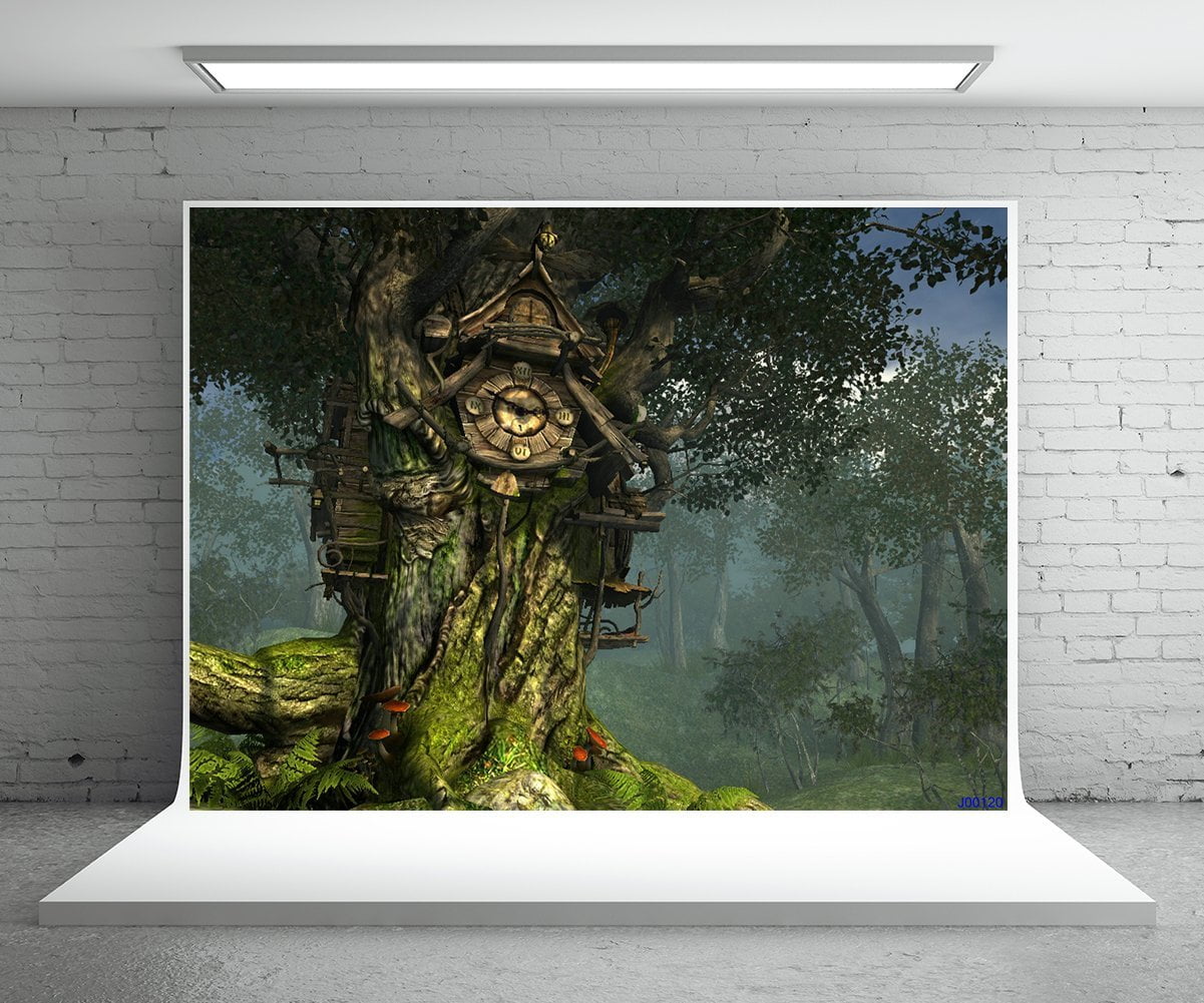 GreenDecor 5x7ft Old Tree House Backdrop for Photography Nature Forest ...