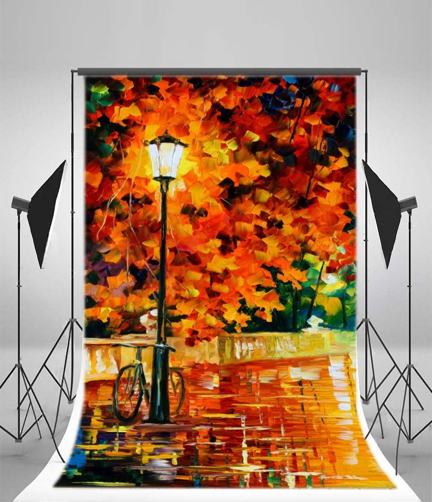 GreenDecor 5x7ft Photography Backdrop Autumn Scenery Painting Fallen ...