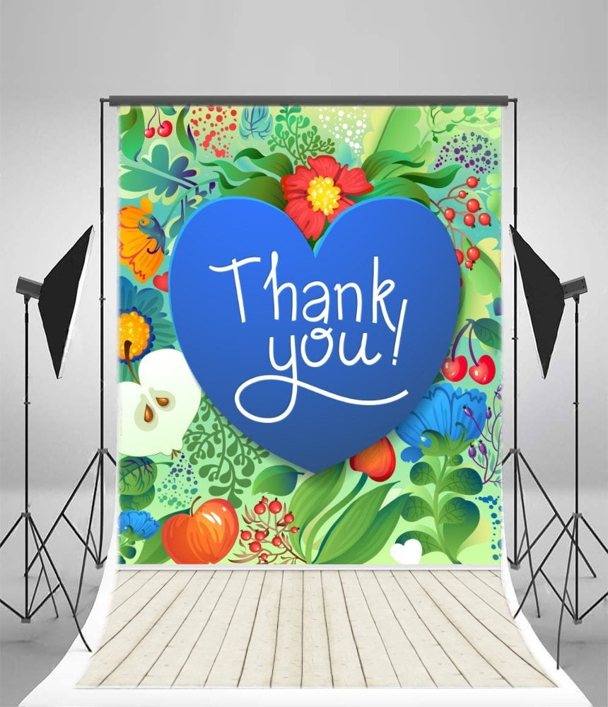 GreenDecor 5x7ft Photography Backdrop Cartoon Flowers Fruits Pattern ...