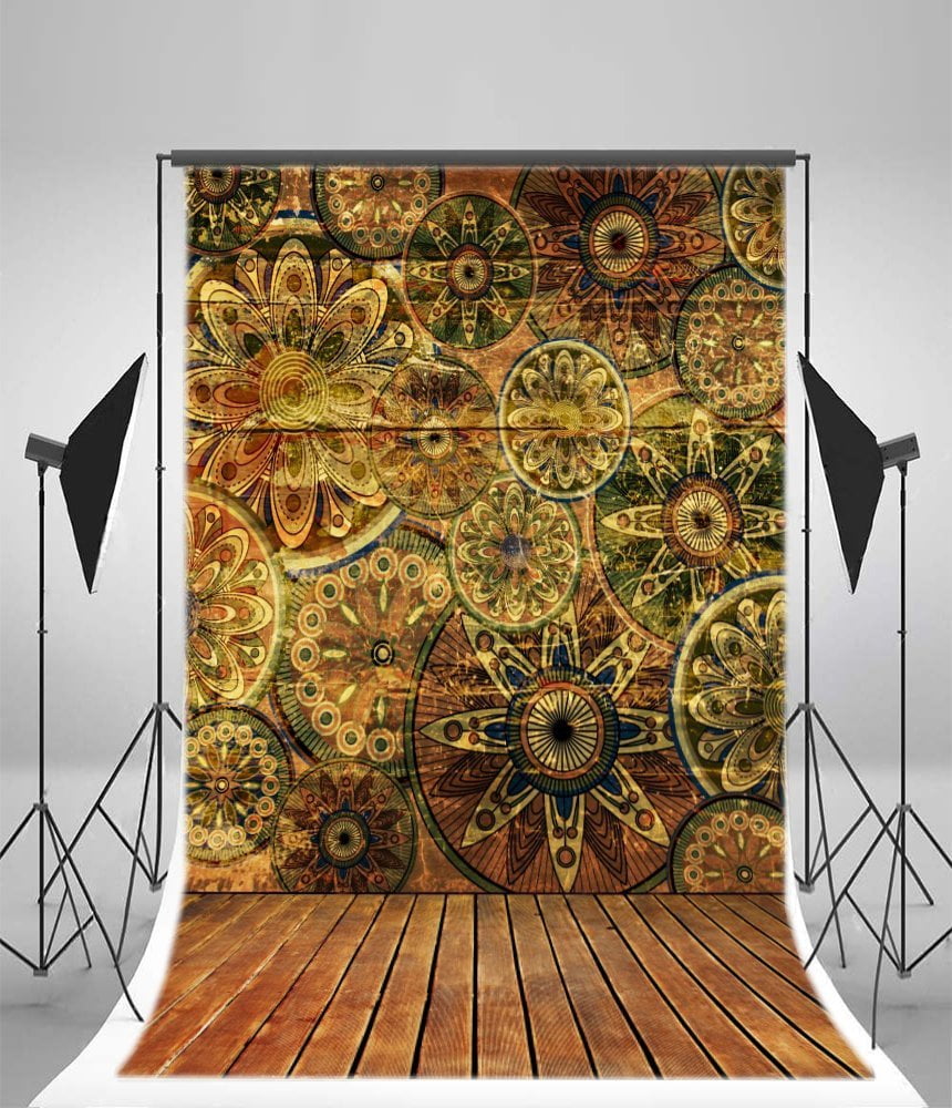 GreenDecor 5x7ft Photography Backdrop European Style Retro Flower Wall ...
