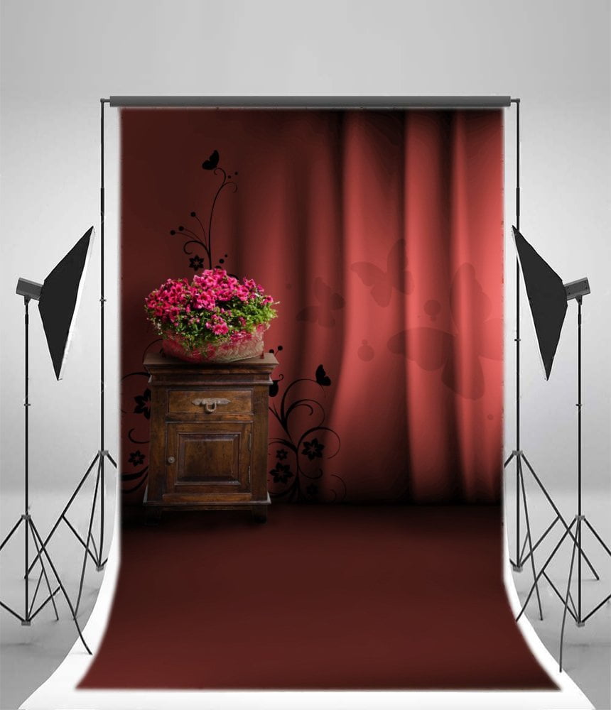 GreenDecor 5x7ft Photography Backdrop Retro Floral Curtain Flowers ...
