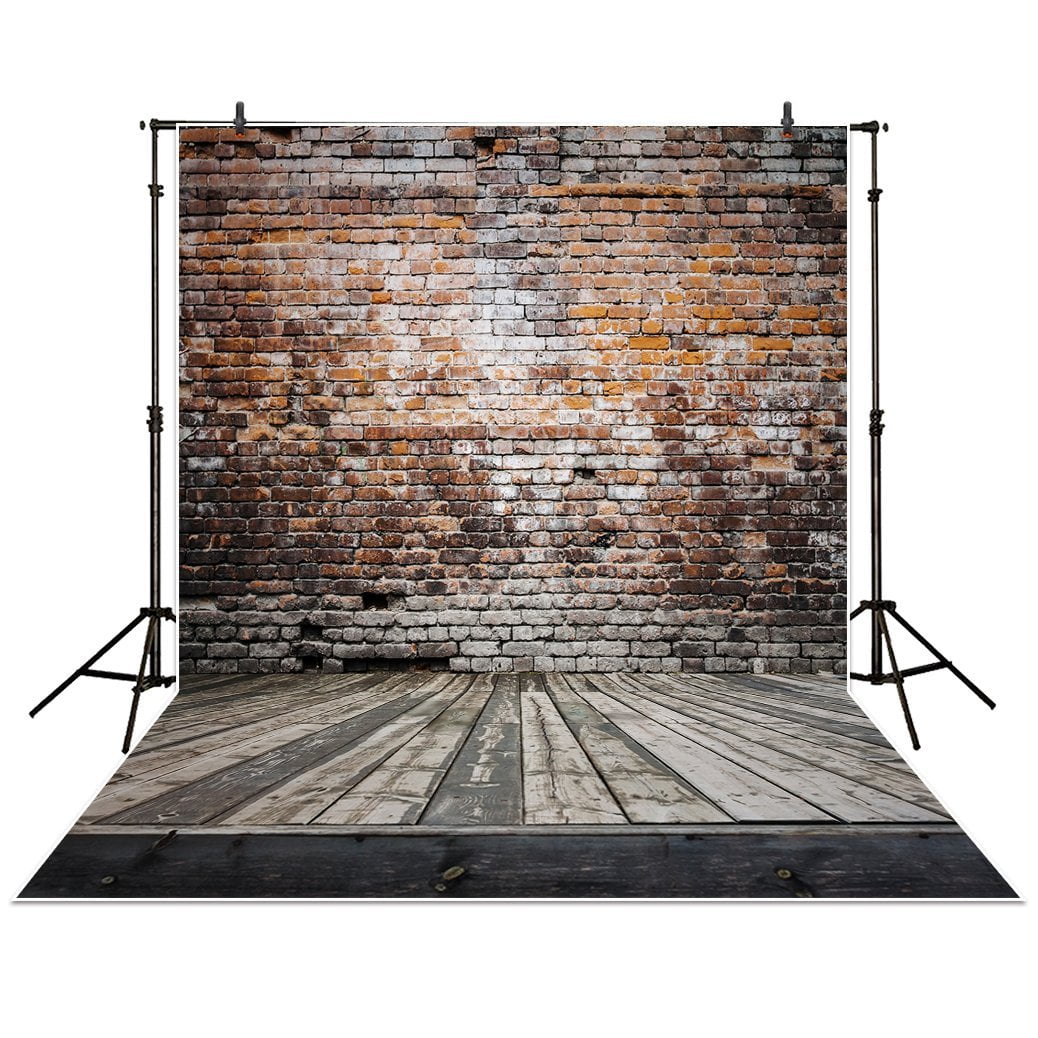 GreenDecor 5x7ft Photography Backdrop wood Broken wooden bricks wall ...