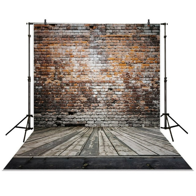 GreenDecor 5x7ft Photography Backdrop wood Broken wooden bricks wall ...