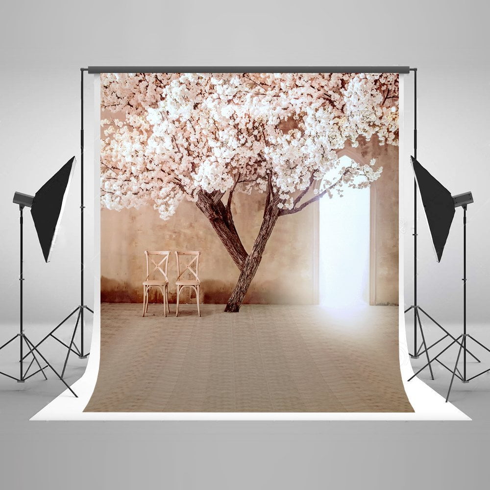 GreenDecor 5x7ft Photography Backdrops Pink And White flowers with ...