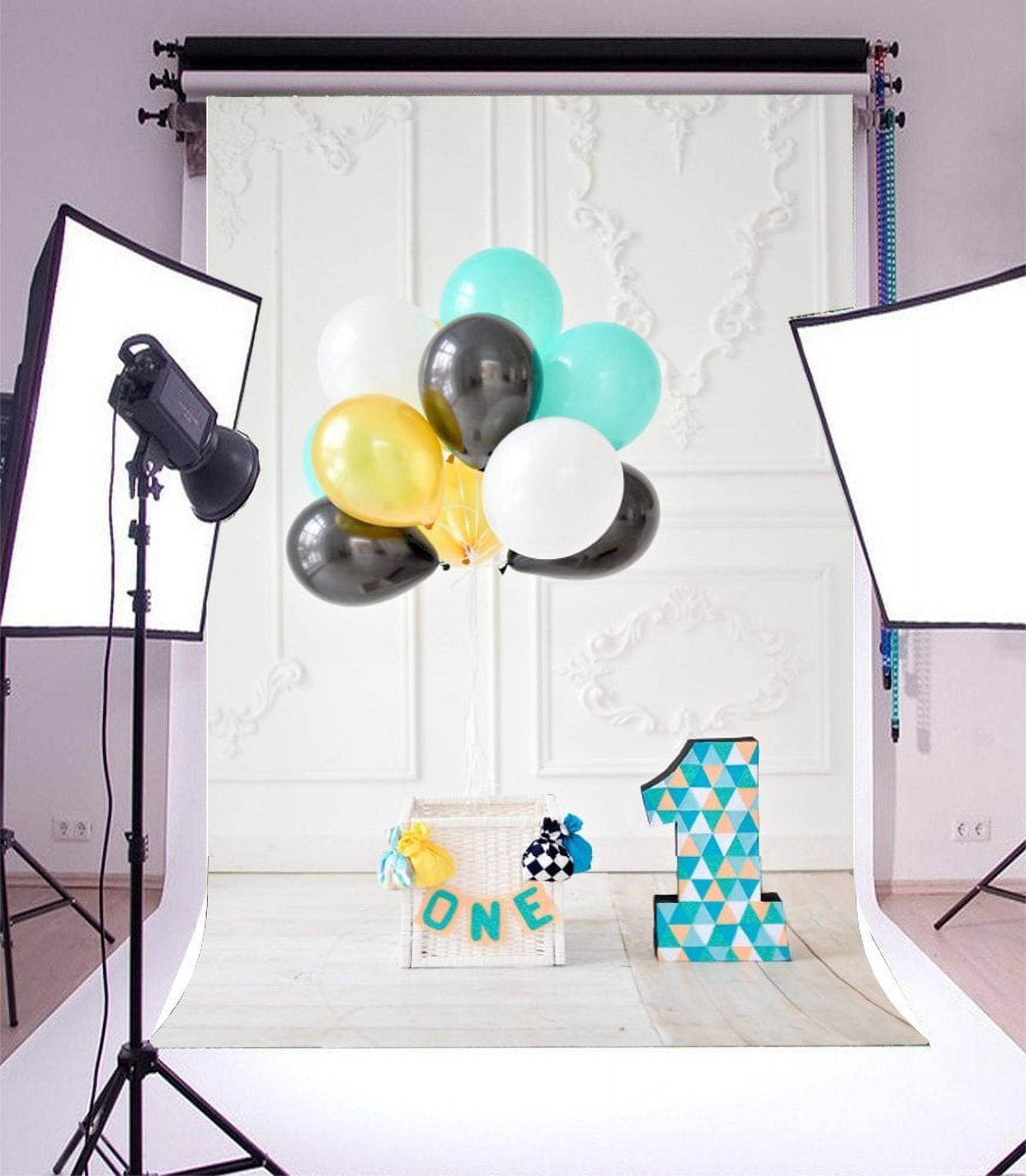 GreenDecor 5x7ft Photography Background Decorated Number One Happy ...