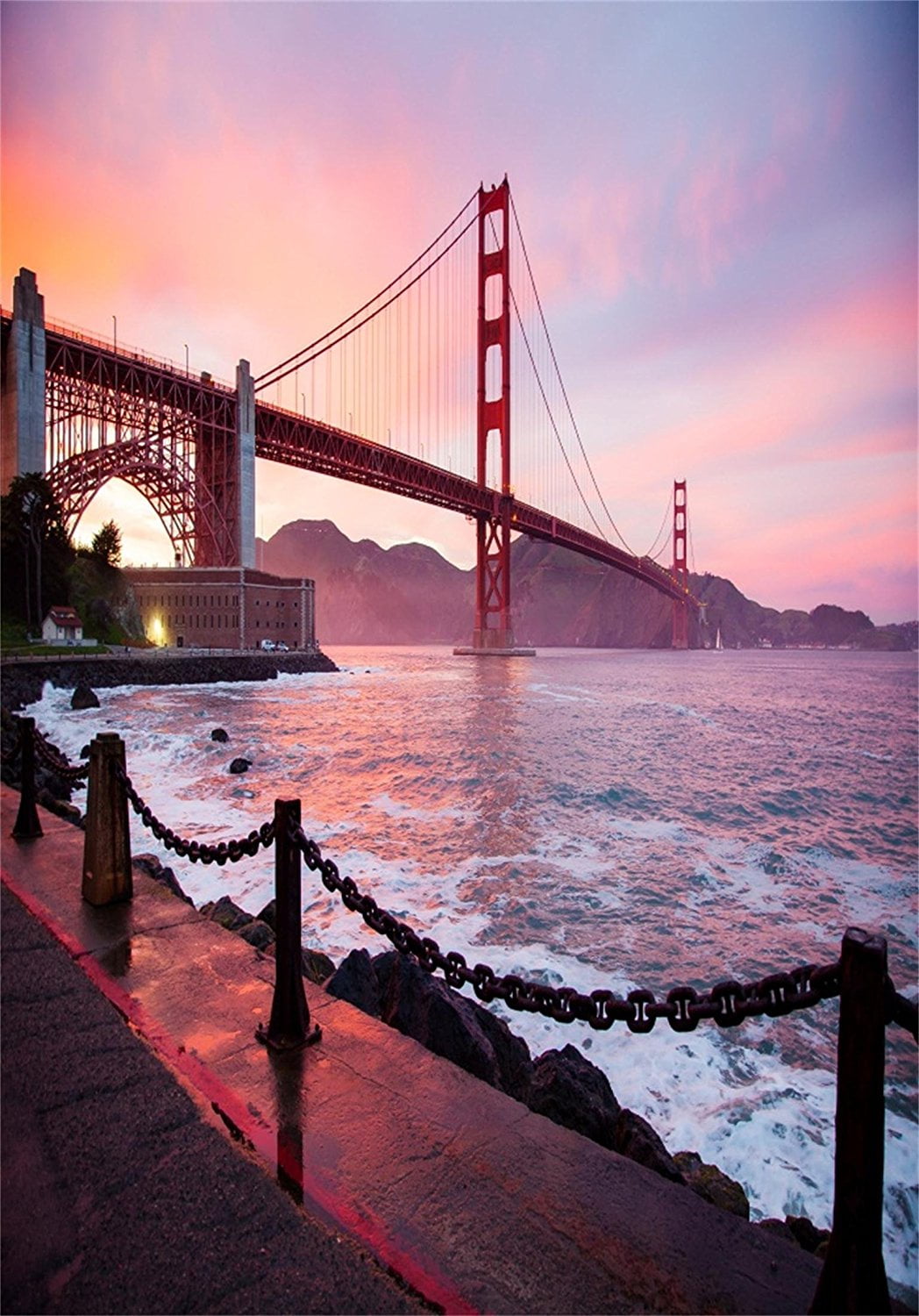 GreenDecor 5x7ft Photography Background Golden Gate Bridge Structure ...
