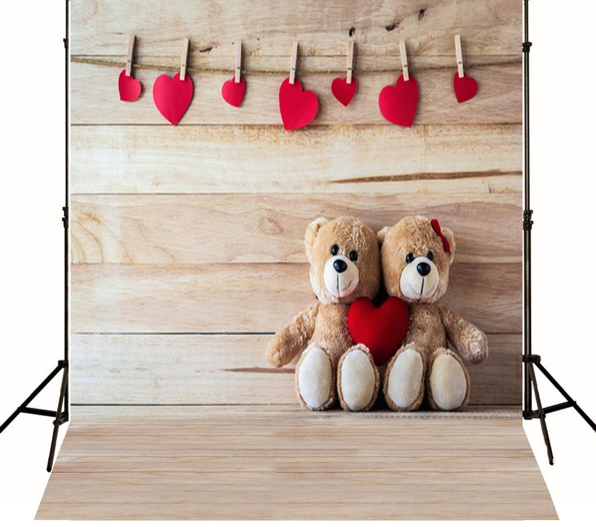 GreenDecor 5x7ft Photography Background Love Teddy Bear Backdrops ...