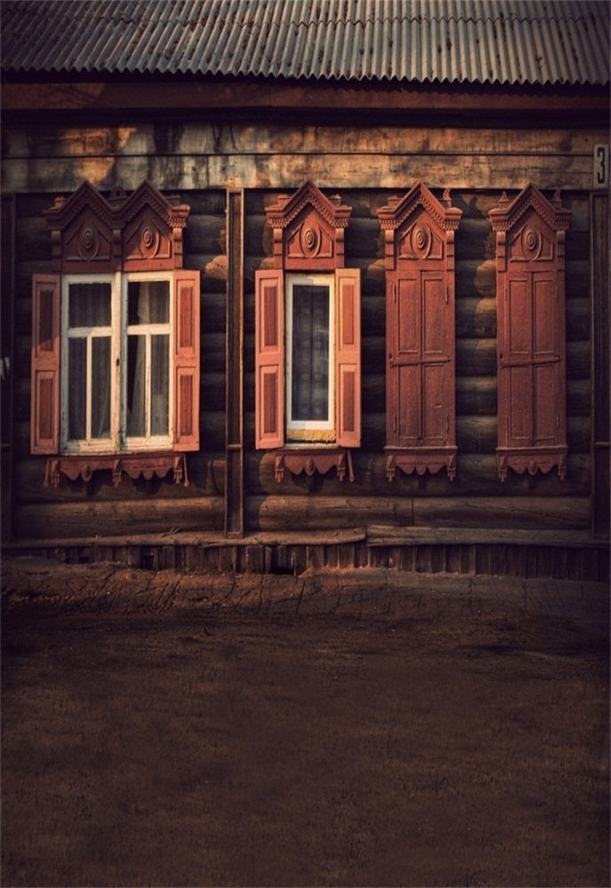 GreenDecor 5x7ft Photography Background Phonograph Ancient House Wood ...