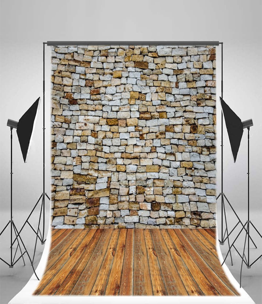 GreenDecor 5x7ft Photography Background Retro Stack Brick Wall ...