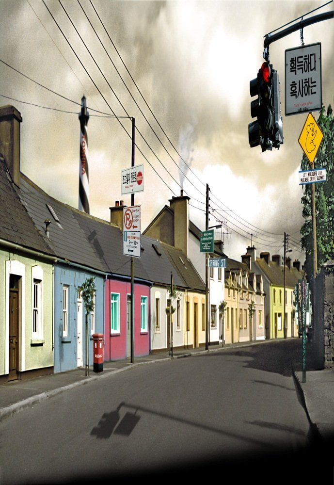 GreenDecor 5x7ft Photography Background Rural Town Road Scenery Blocks ...