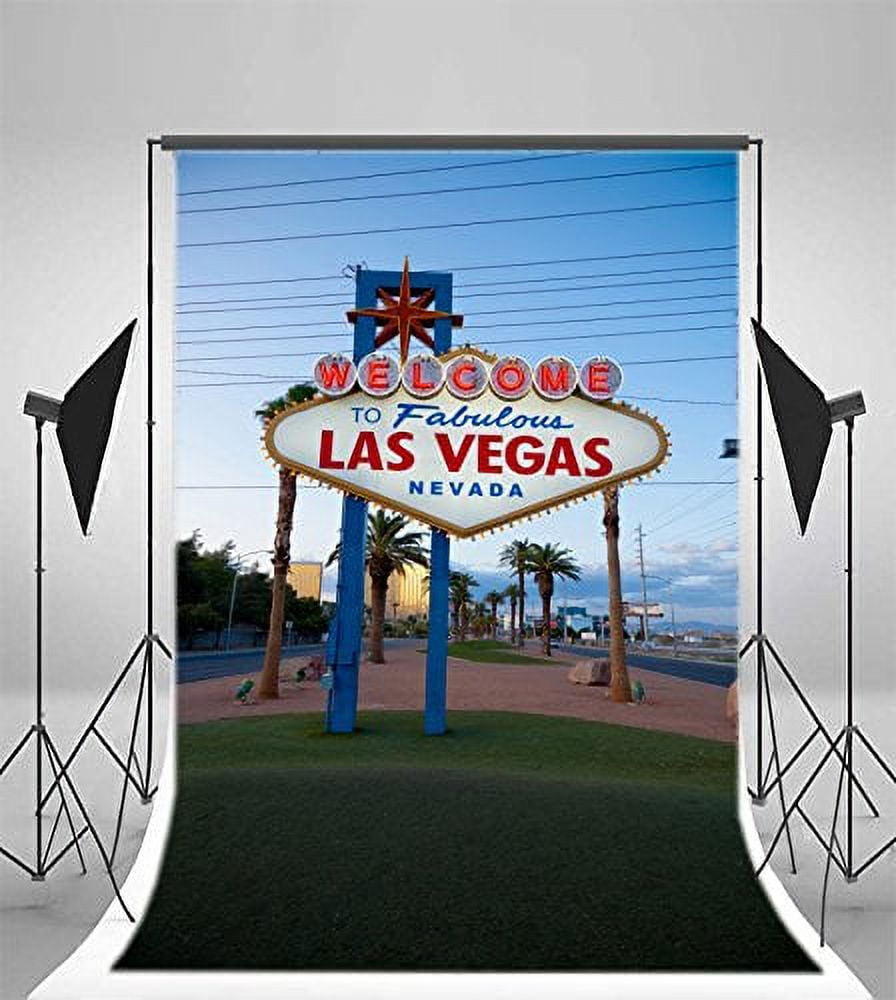 GreenDecor 5x7ft Photography Las Vegas Backdrop City Welcome Symbol ...