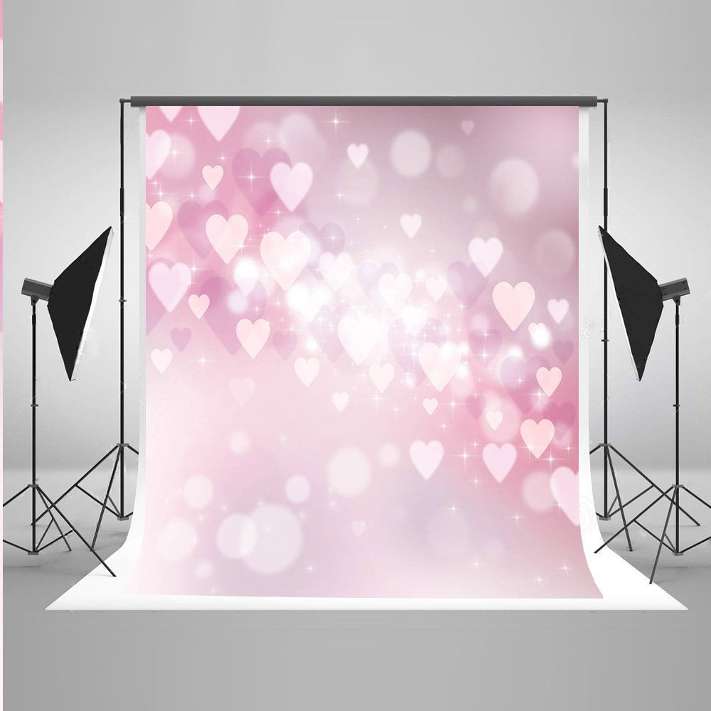 GreenDecor 5x7ft Pink Love Backdrops for Photography Romantic Valentine ...