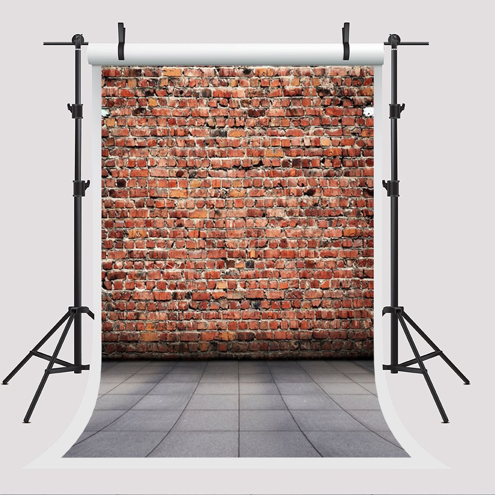 GreenDecor 5x7ft Red Brick Photography Backdrops Stone Floor Background ...