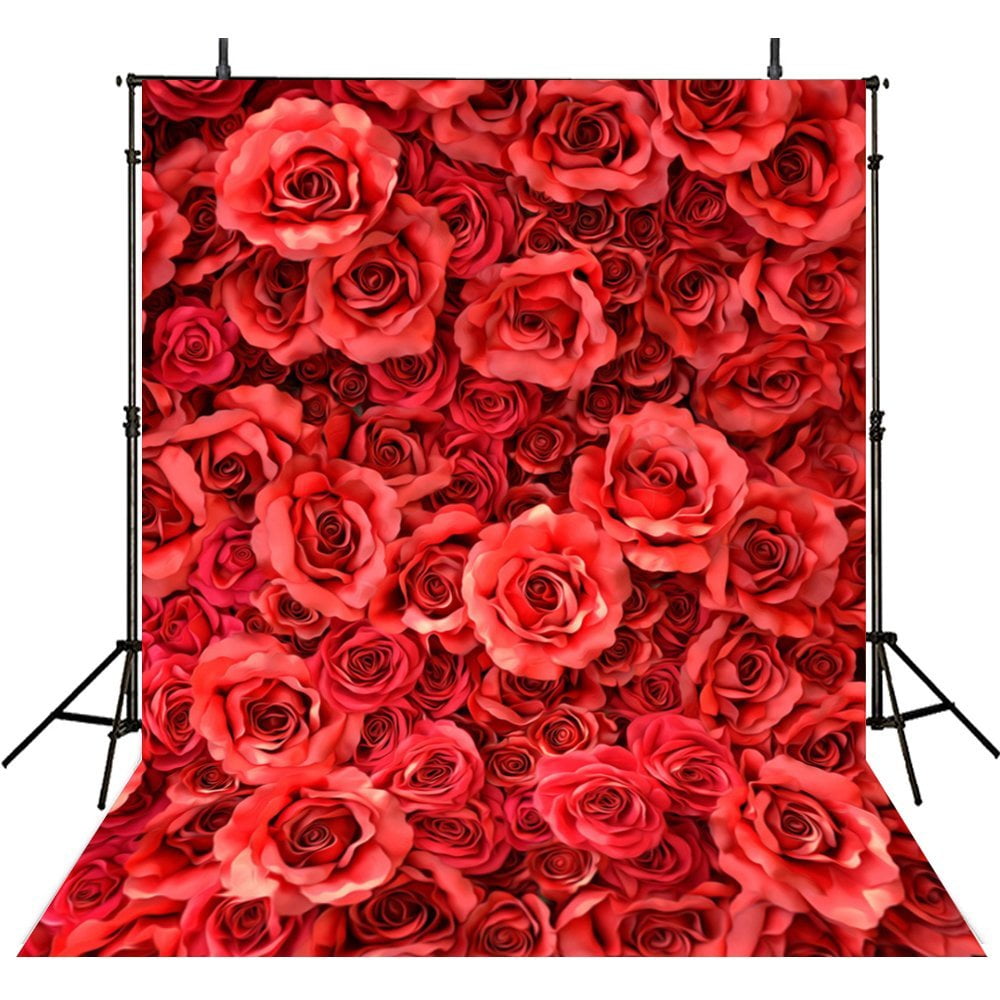 GreenDecor 5x7ft Red Rose Backdrop Photography Gilrs Backgrounds Photo ...