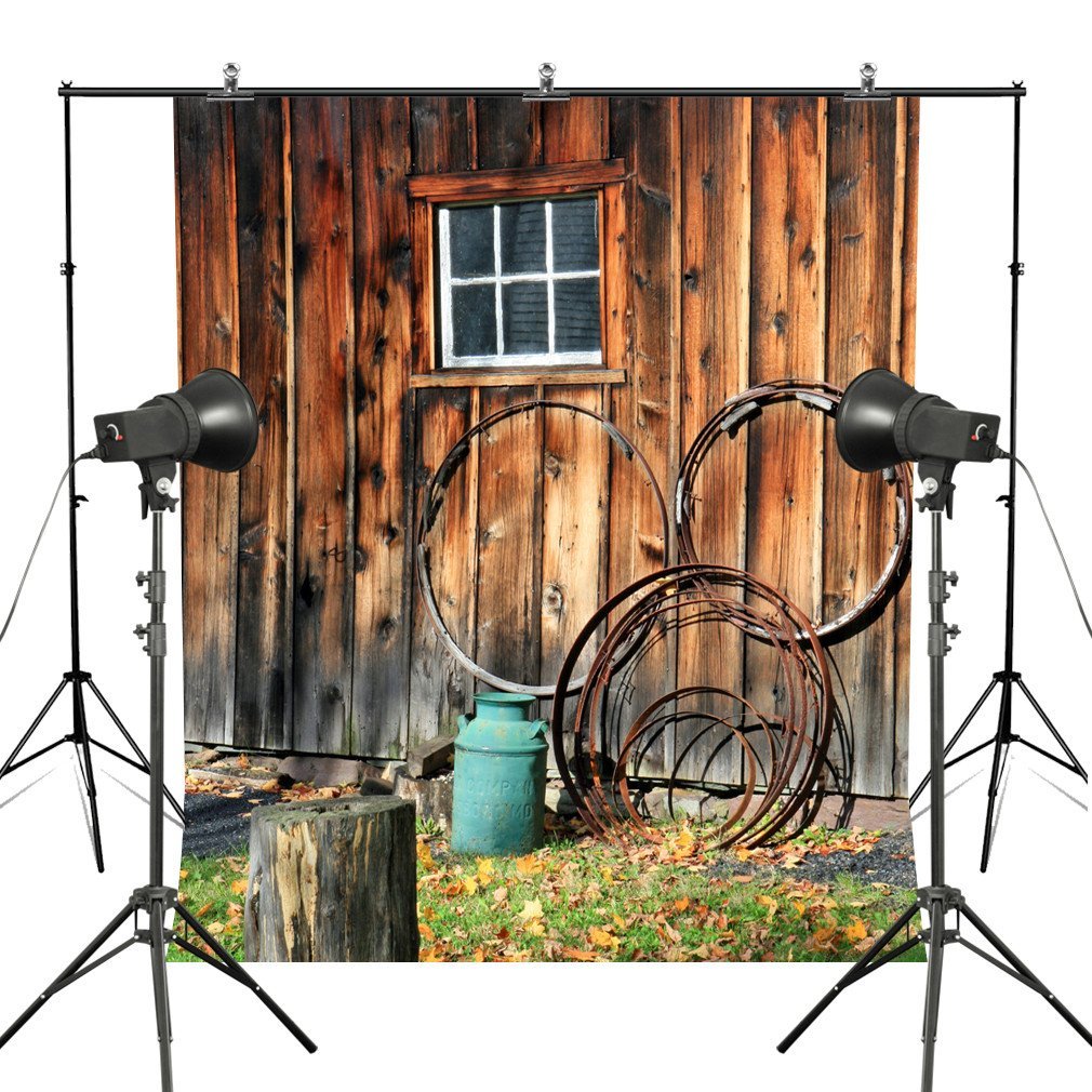 GreenDecor 5x7ft Rustic Farm Wooden House Photography Backdrops Autumn ...