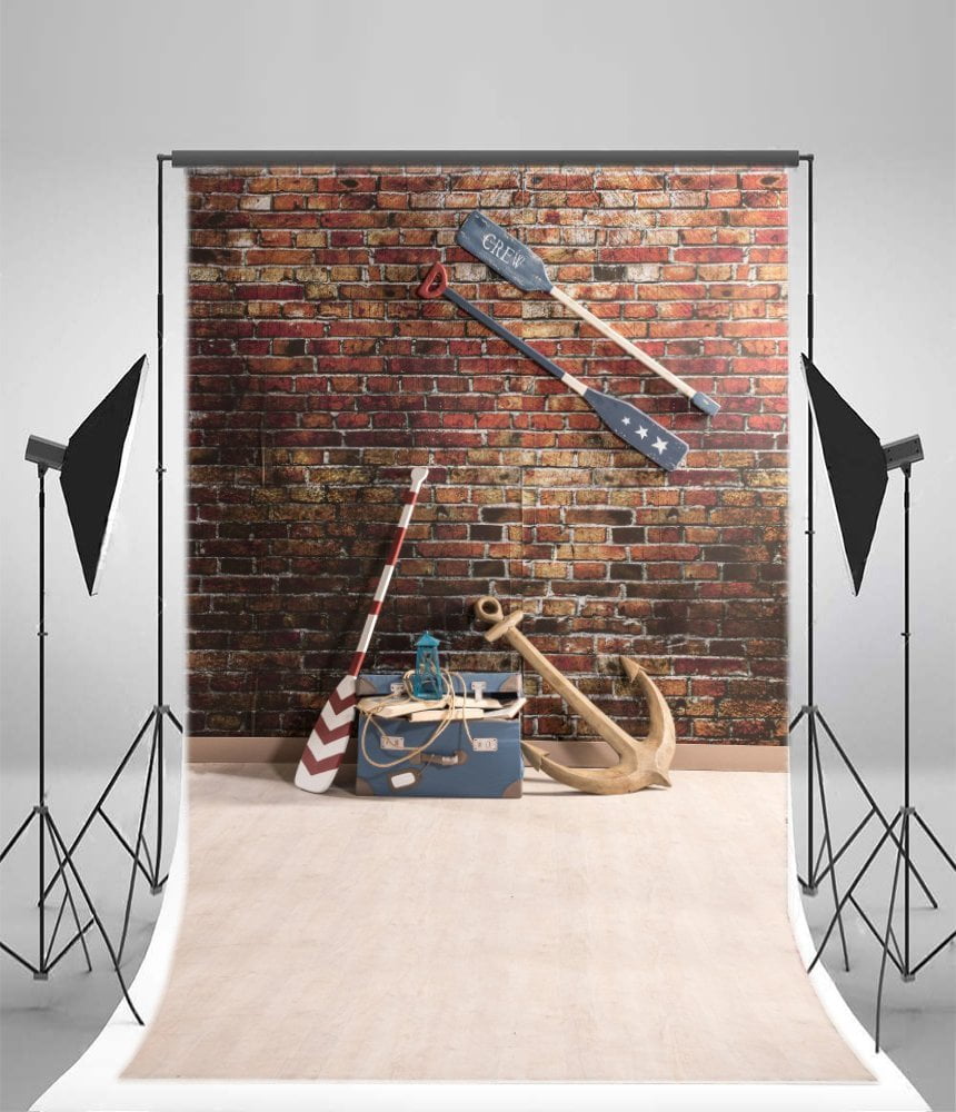 GreenDecor 5x7ft Sailing Backdrop Crew Anchor Lantern Suitcase Box ...