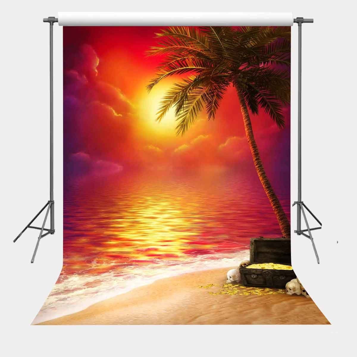 GreenDecor 5x7ft Seaside Sunset Scenery Photography Backdrop Studio ...