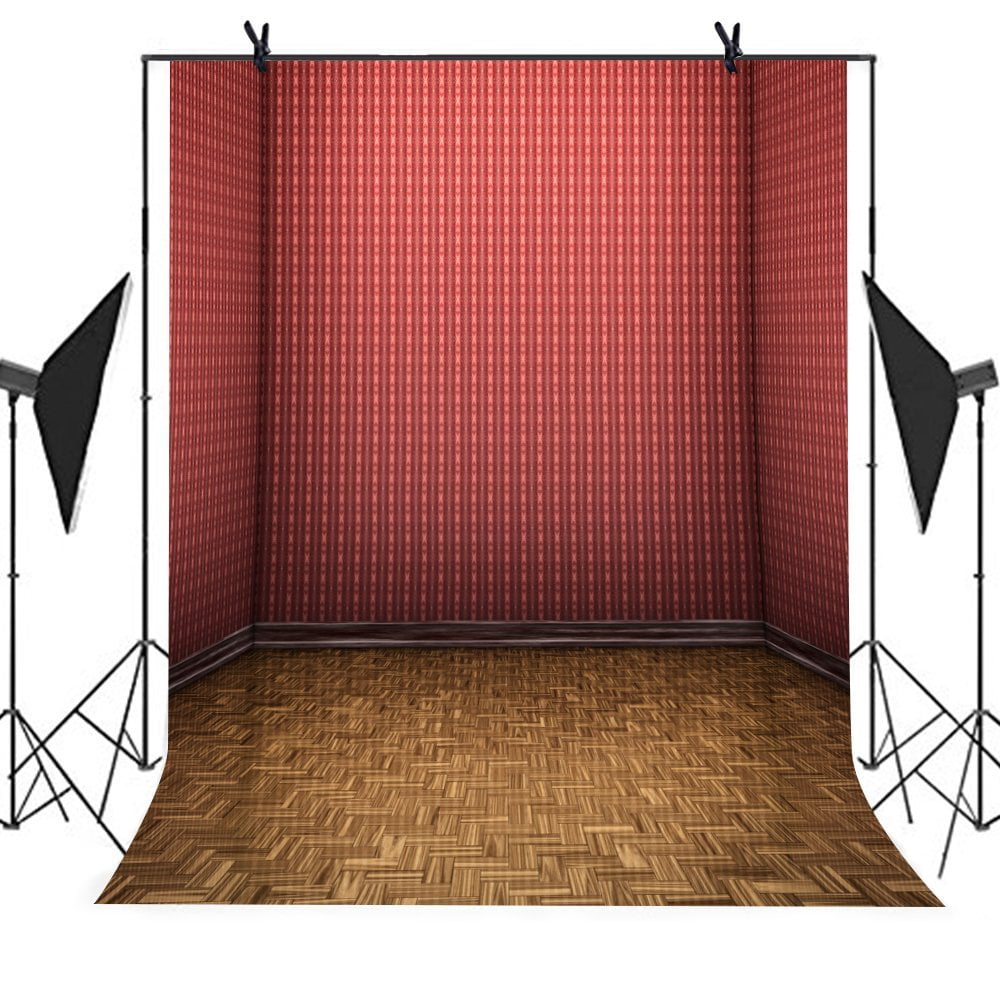 GreenDecor 5x7ft Simple Fashion Building Backdrop Red Striped Wallpaper ...