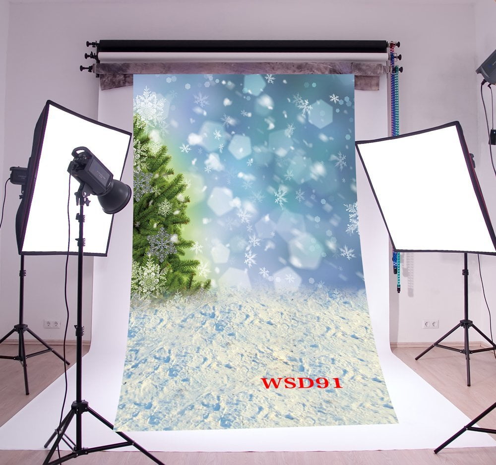 GreenDecor 5x7ft Snowscape Christmas Photo Backdrop Studio Photography ...
