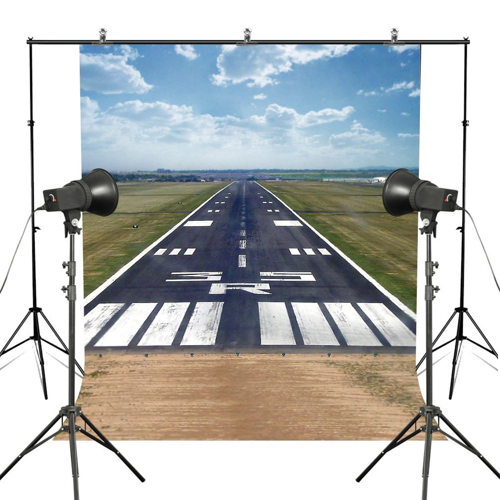 GreenDecor 5x7ft Spacious Airport Runway Photography Backdrops Abstract ...