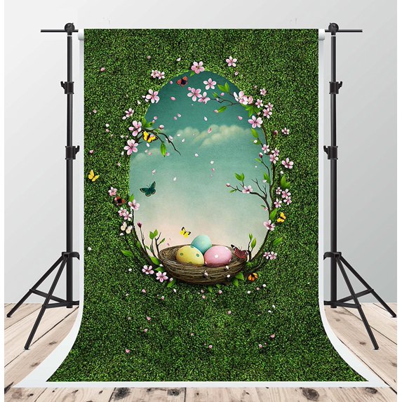GreenDecor 5x7ft Spring Photography Backdrops Pink Flowers Easter ...