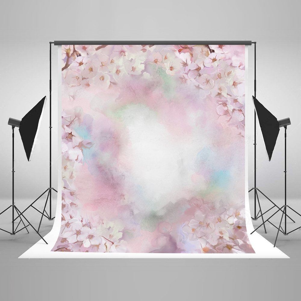 GreenDecor 5x7ft Spring Scenery Backdrops for Photographers Peach ...