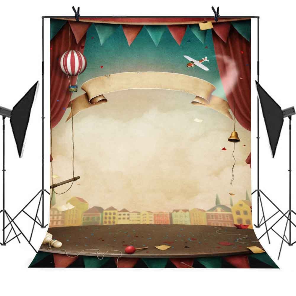 GreenDecor 5x7ft Stage photography Backdrop Stage Hot Air Balloon Toy ...