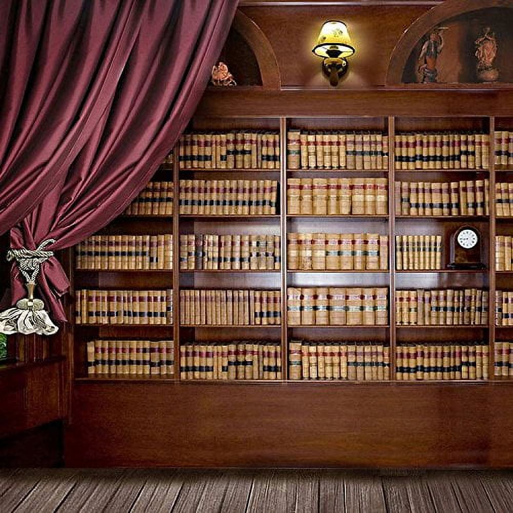 GreenDecor 5x7ft Study Room Bookshelf Library Photography Studio ...