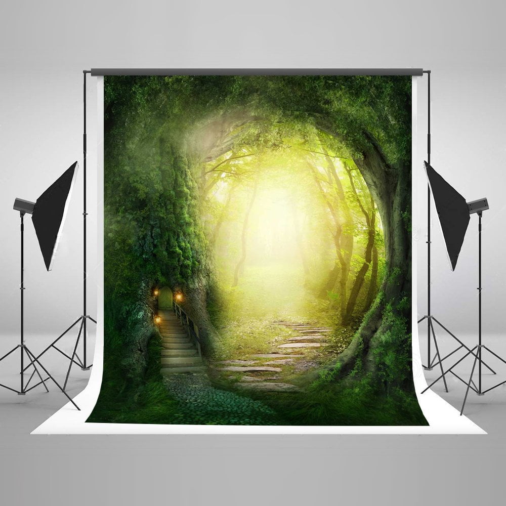GreenDecor 5x7ft Tree Hole Photography Backdrop for Photographers Green ...