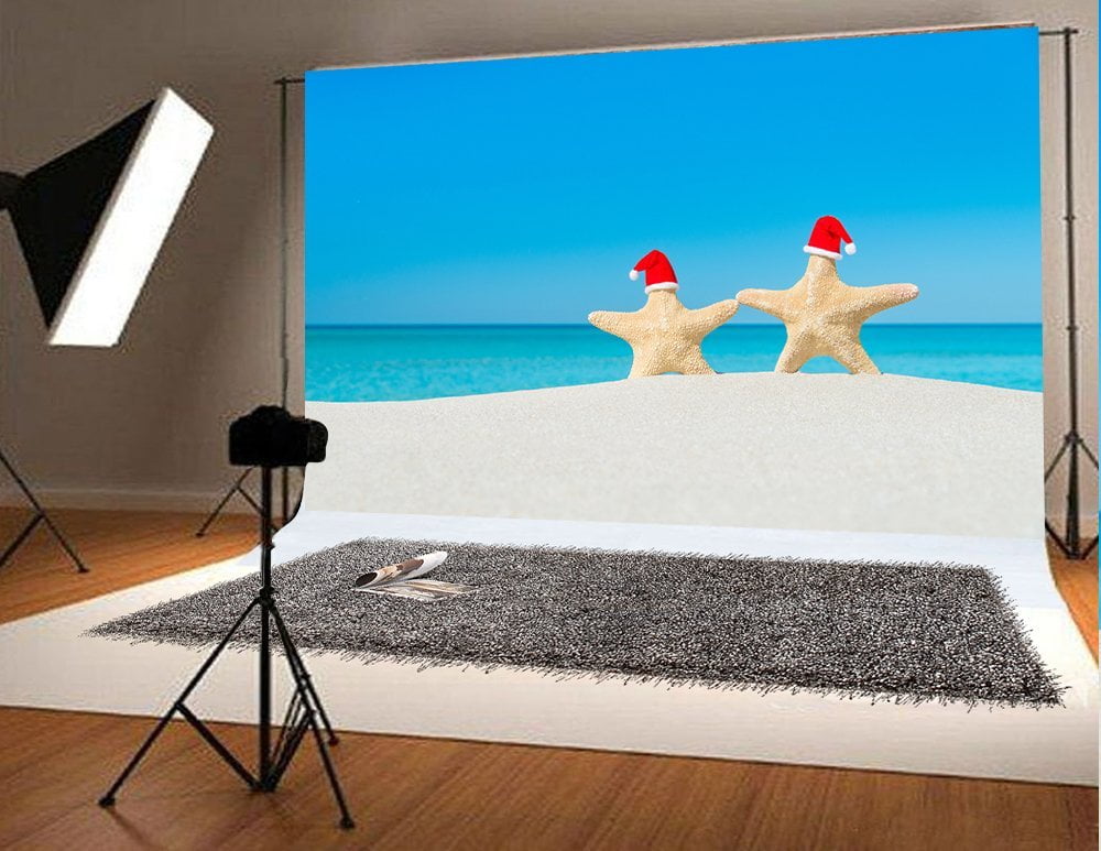 GreenDecor 5x7ft Tropical Christmas Photography Backdrop Seaside ...