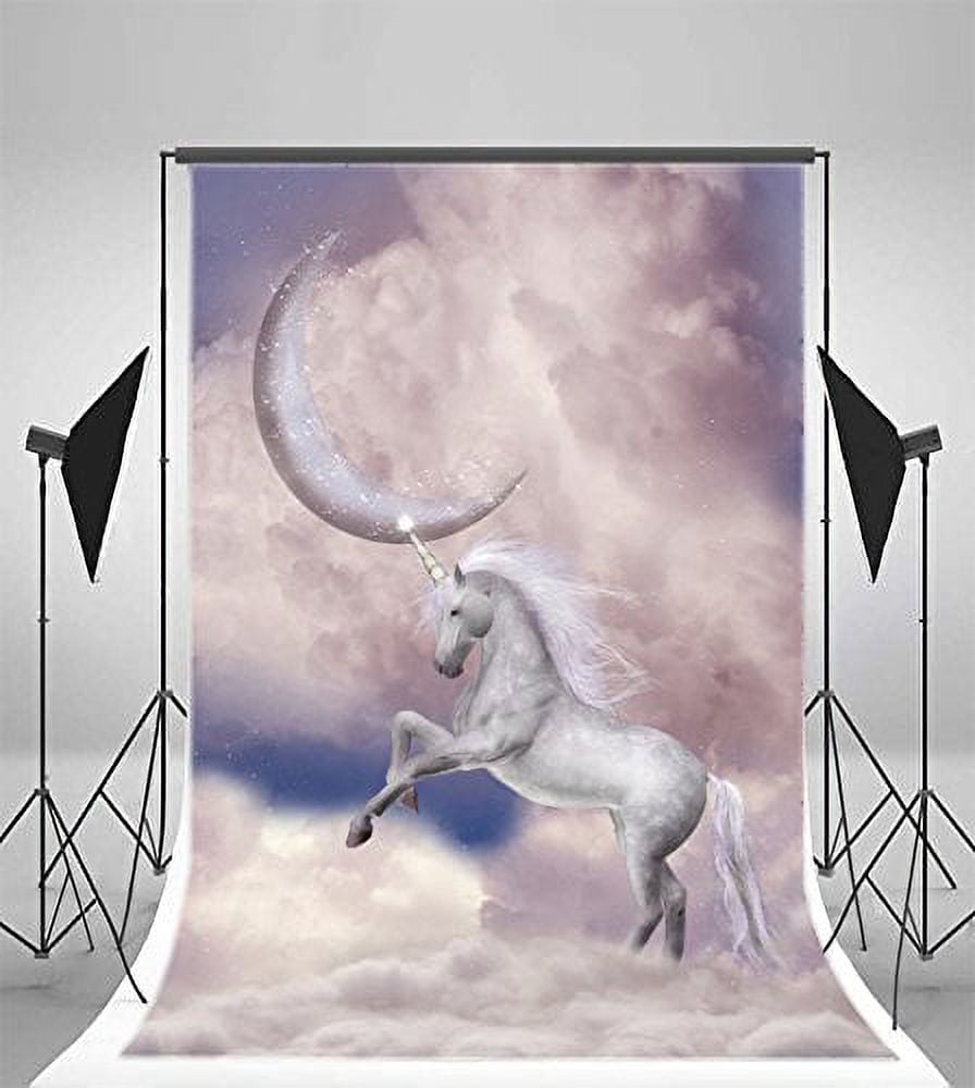 GreenDecor 5x7ft Unicorn Backdrop Dreamy Fairytale Shining Moon Blue ...