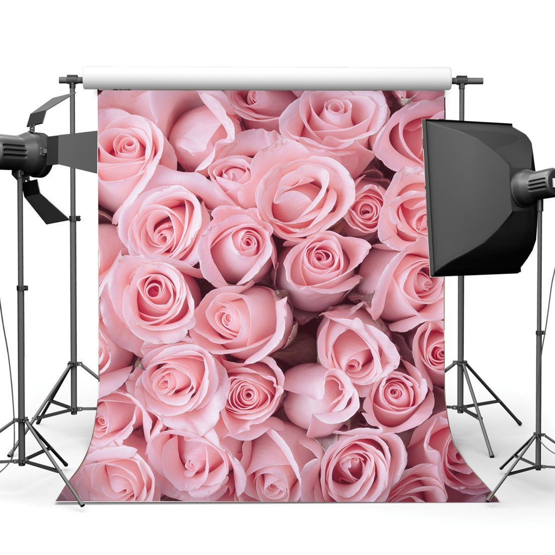 GreenDecor 5x7ft Valentine's Day Backdrop Blooming Fresh Pink Rose ...