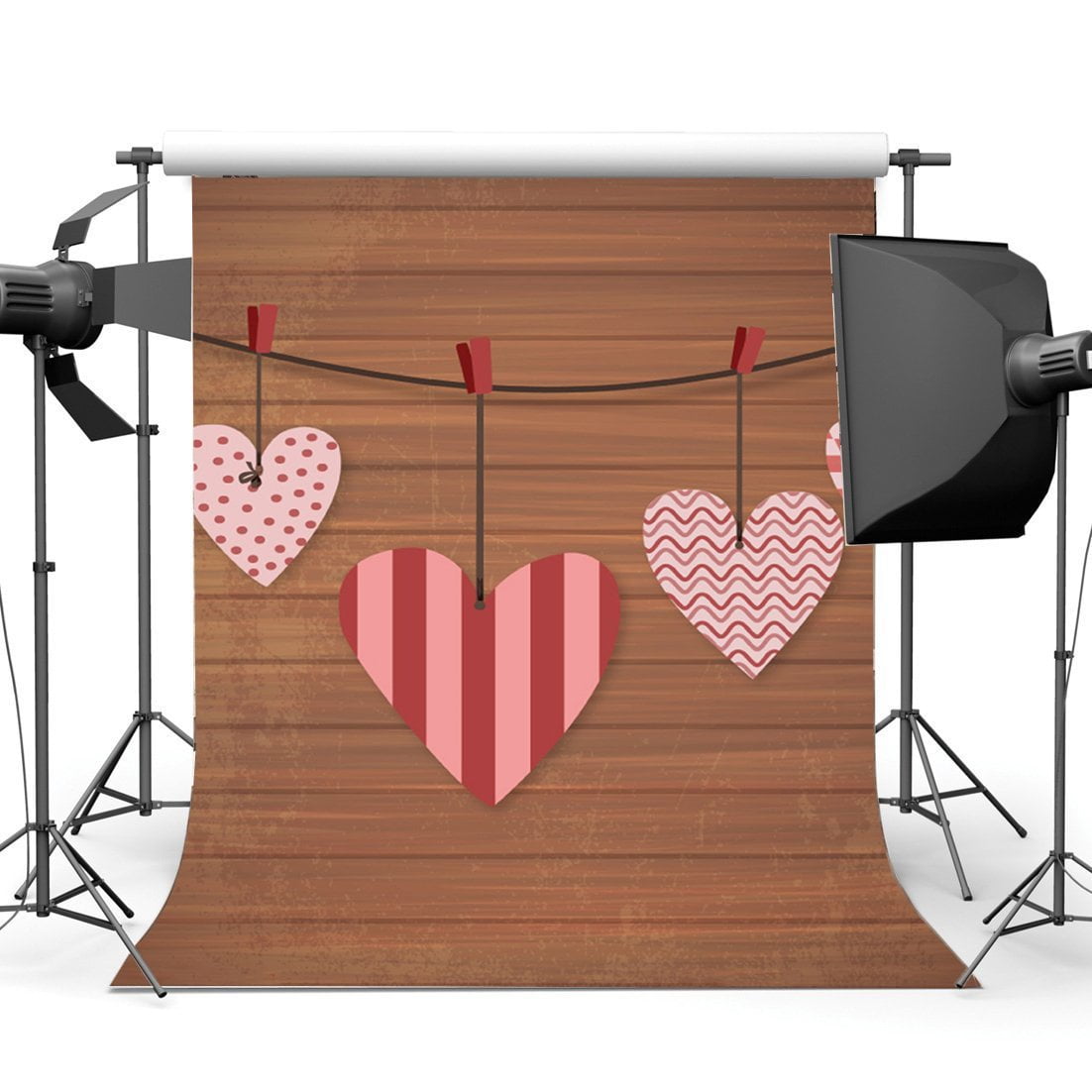 GreenDecor 5x7ft Valentine's Day Backdrop Shining Sweet Hearts ...