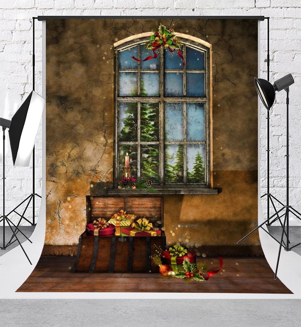 GreenDecor 5x7ft Vintage Background Photo Christmas Gift Box Backdrops ...