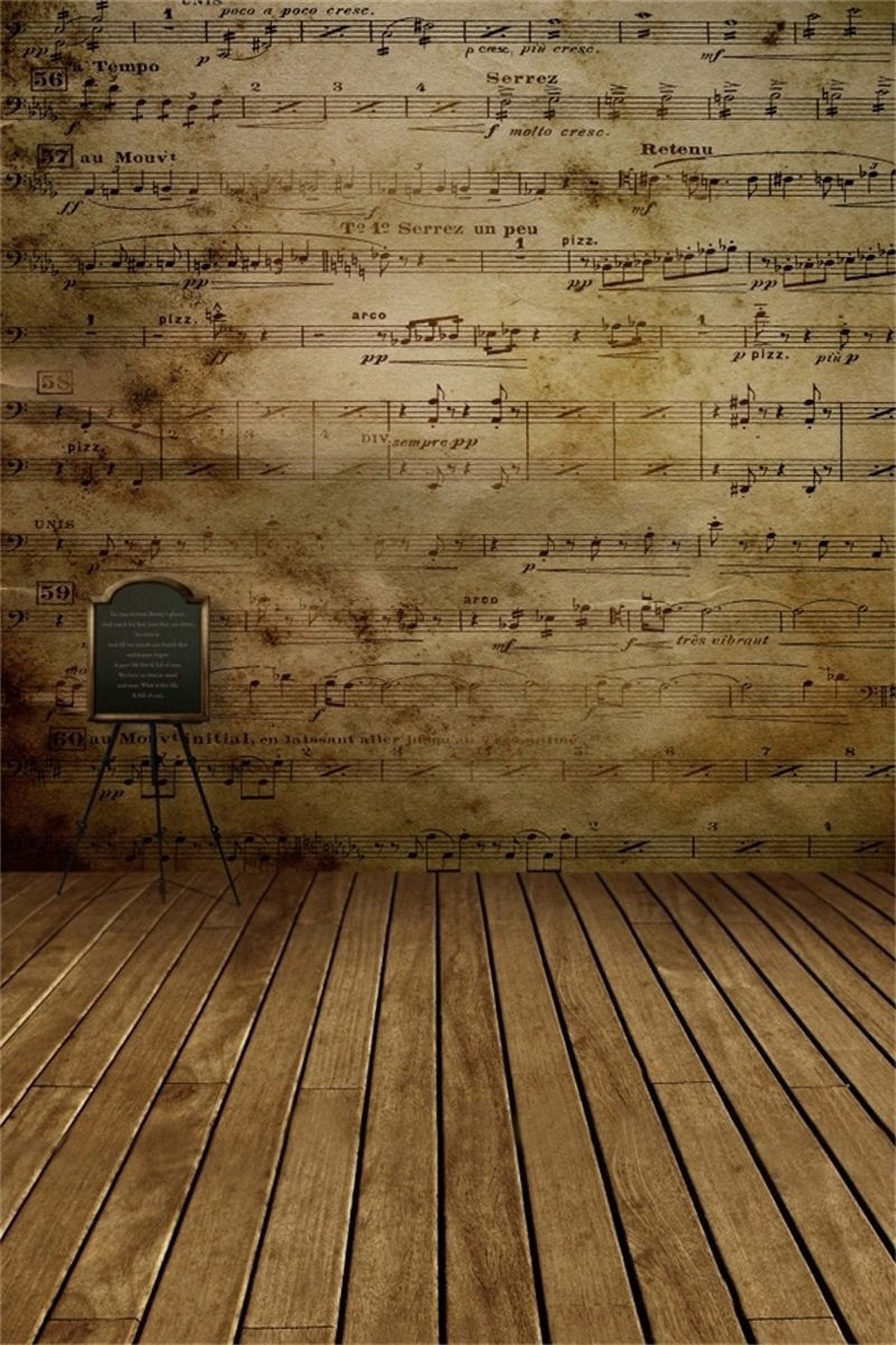 GreenDecor 5x7ft Vintage Grunge Photography Studio Backdrop Retro Music ...