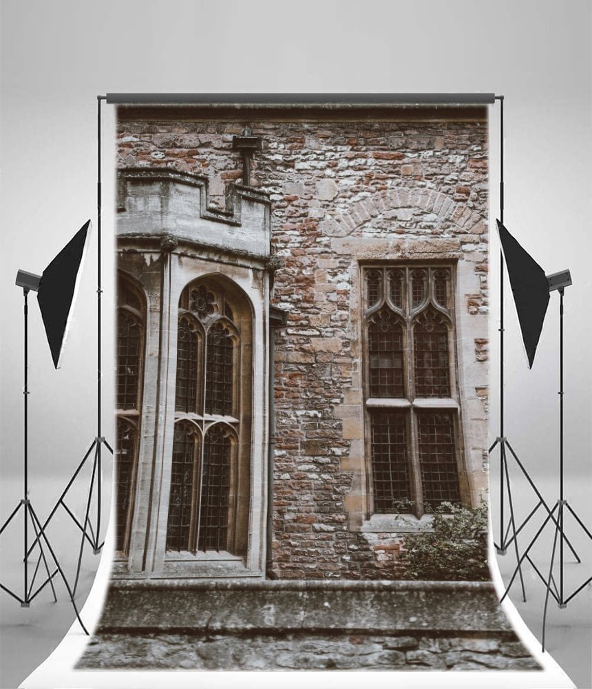 GreenDecor 5x7ft Vintage Window Backdrop Ruined House Weathered Brick ...