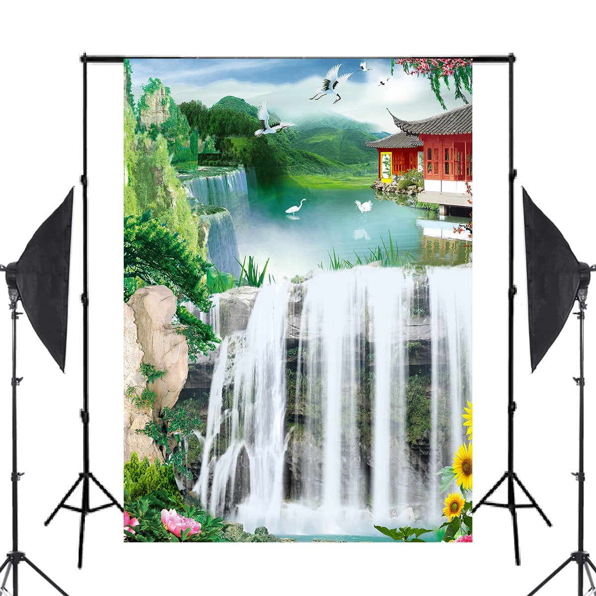 GreenDecor 5x7ft Waterfall Digital Printed Photography Backdrop Prop ...