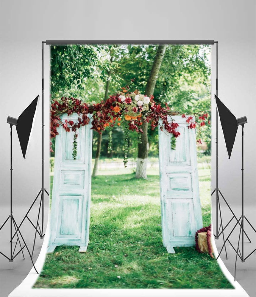 GreenDecor 5x7ft Wedding Backdrop Outdoor Spring Fresh Flowers Vine ...