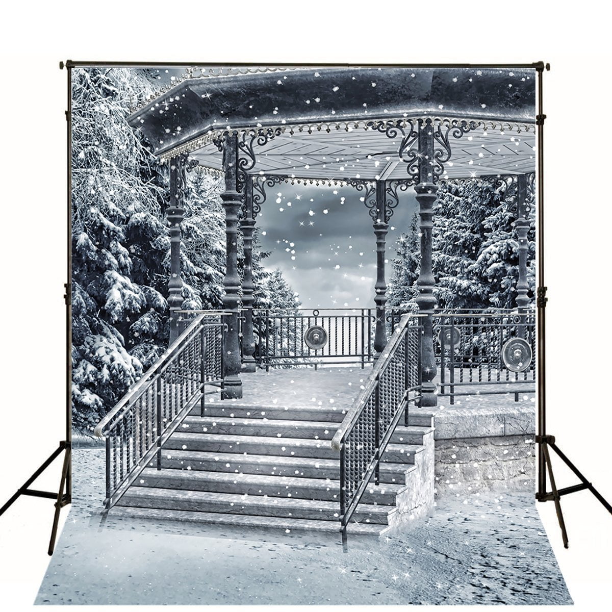GreenDecor 5x7ft White Snowing Pavilion Photography Backdrop no Crease ...