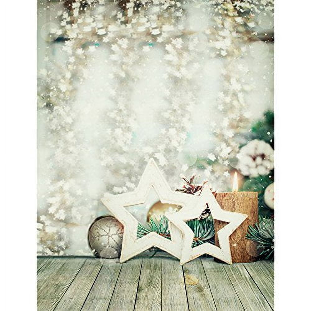 GreenDecor 5x7ft White Star Winter Candle Pure Photography Studio ...