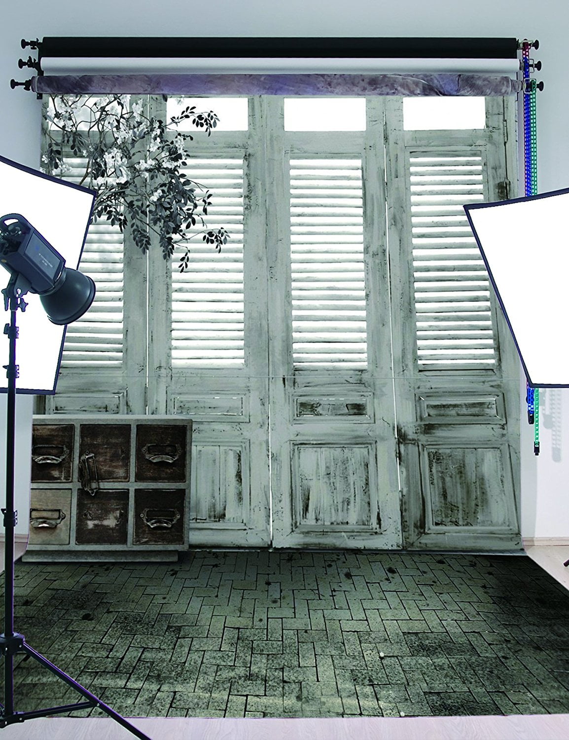 GreenDecor 5x7ft White Wood Door Photography Backdrop Photo Background ...