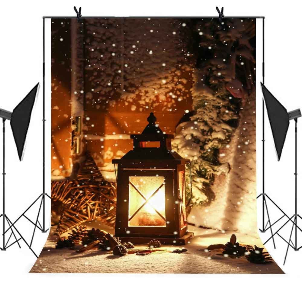 GreenDecor 5x7ft Winter Landscape Backdrop Snowflake Lights Illuminate ...