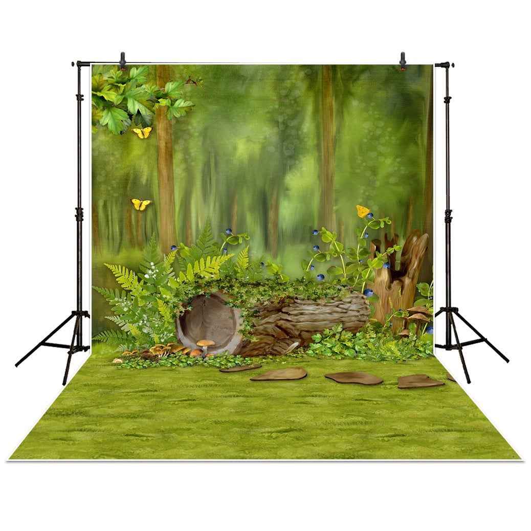 GreenDecor 5x7ft photography backdrops filming Forest Tree Butterfly ...