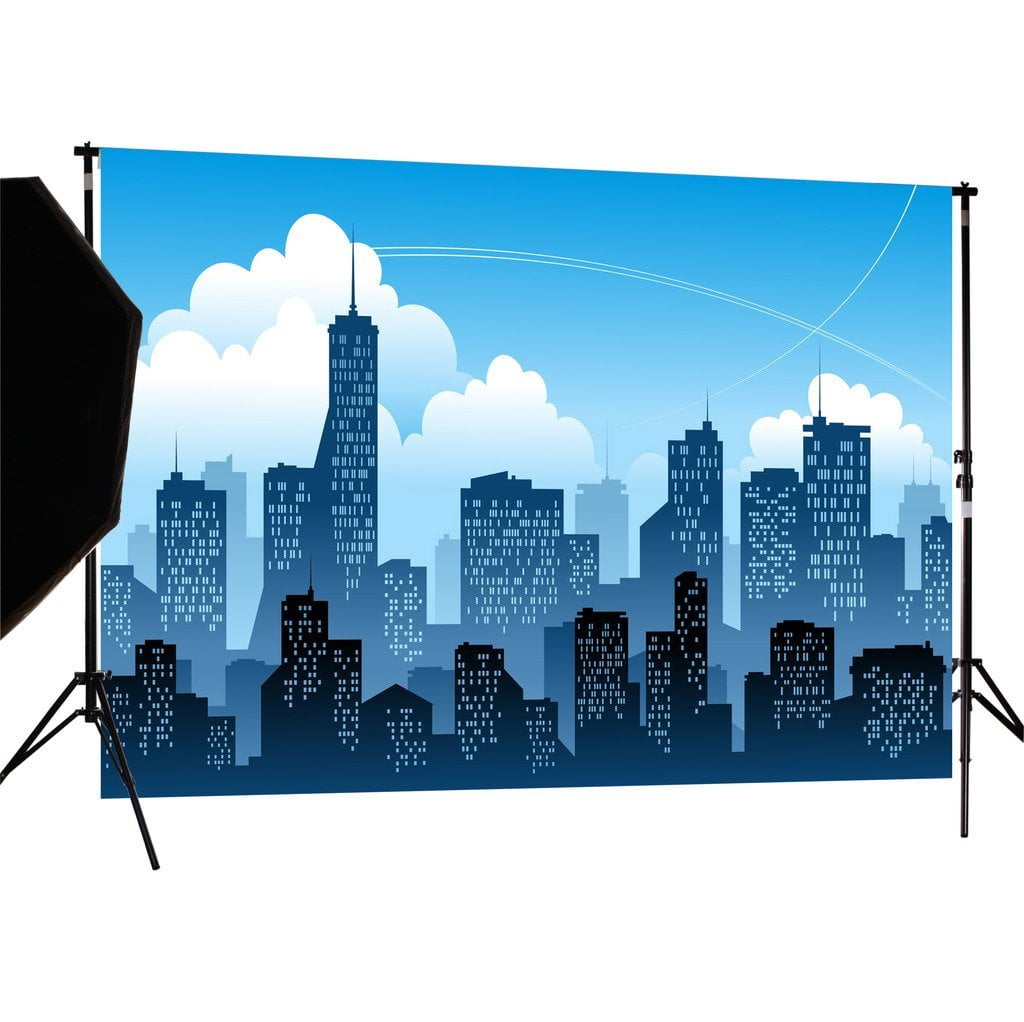 GreenDecor 7X5ft City Skyscraper Backdrop photography Background Photo ...