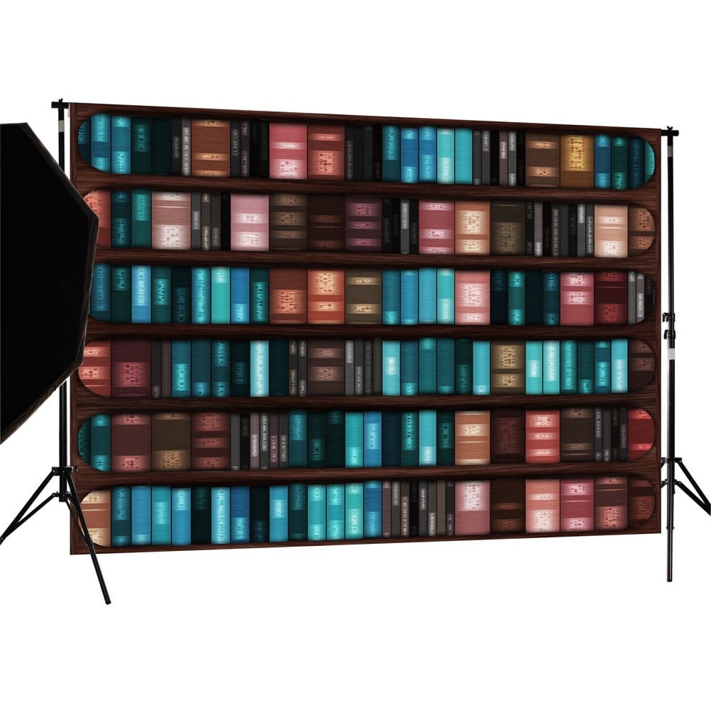 GreenDecor 7X5ft Colorful Bookcase photography Backdrop Background ...