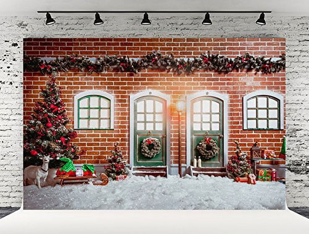GreenDecor 7X5ft Red Brick Wall Christmas Backdrops for Photography ...