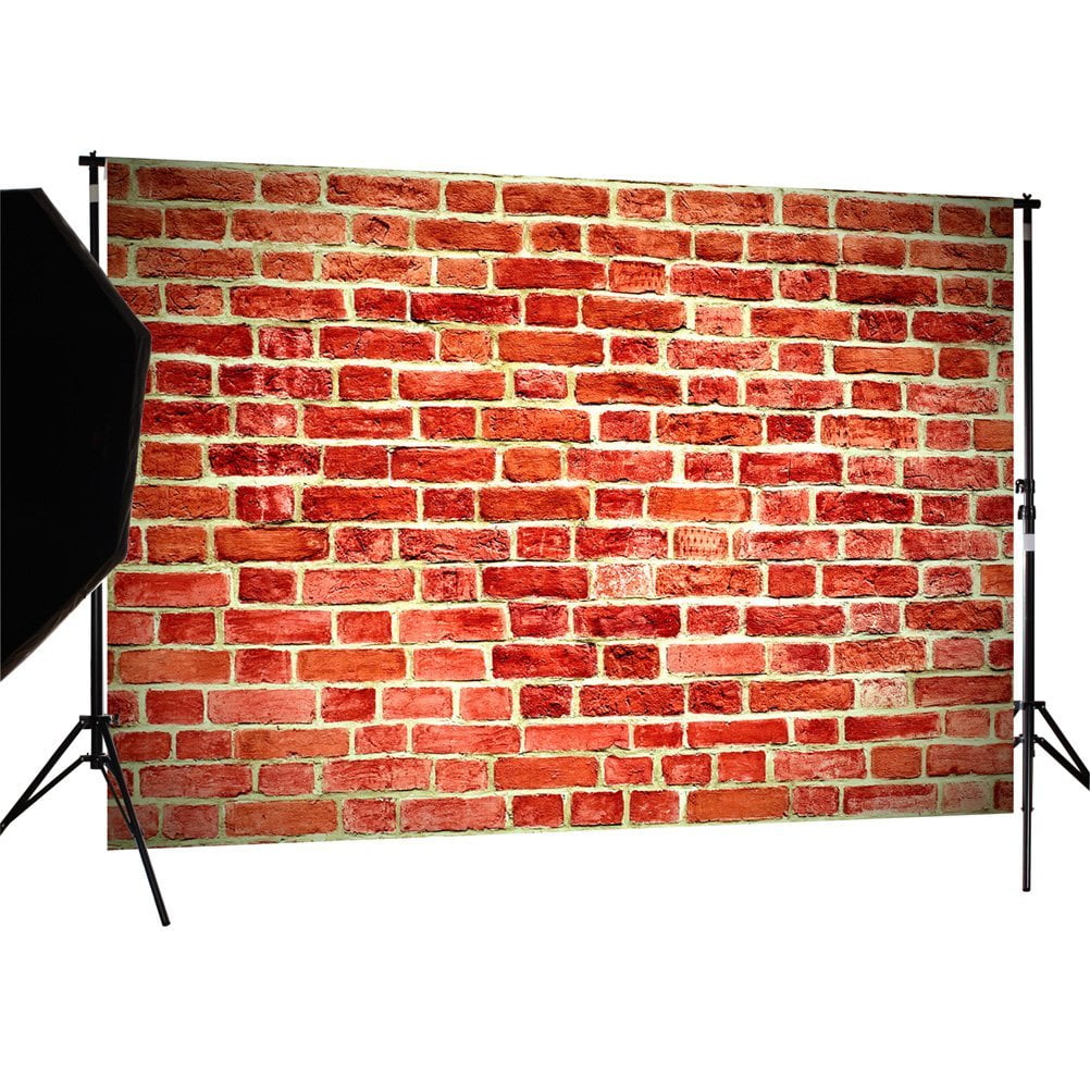 GreenDecor Red Brick Wall Photography Backdrop, 7x5ft, Polyester ...