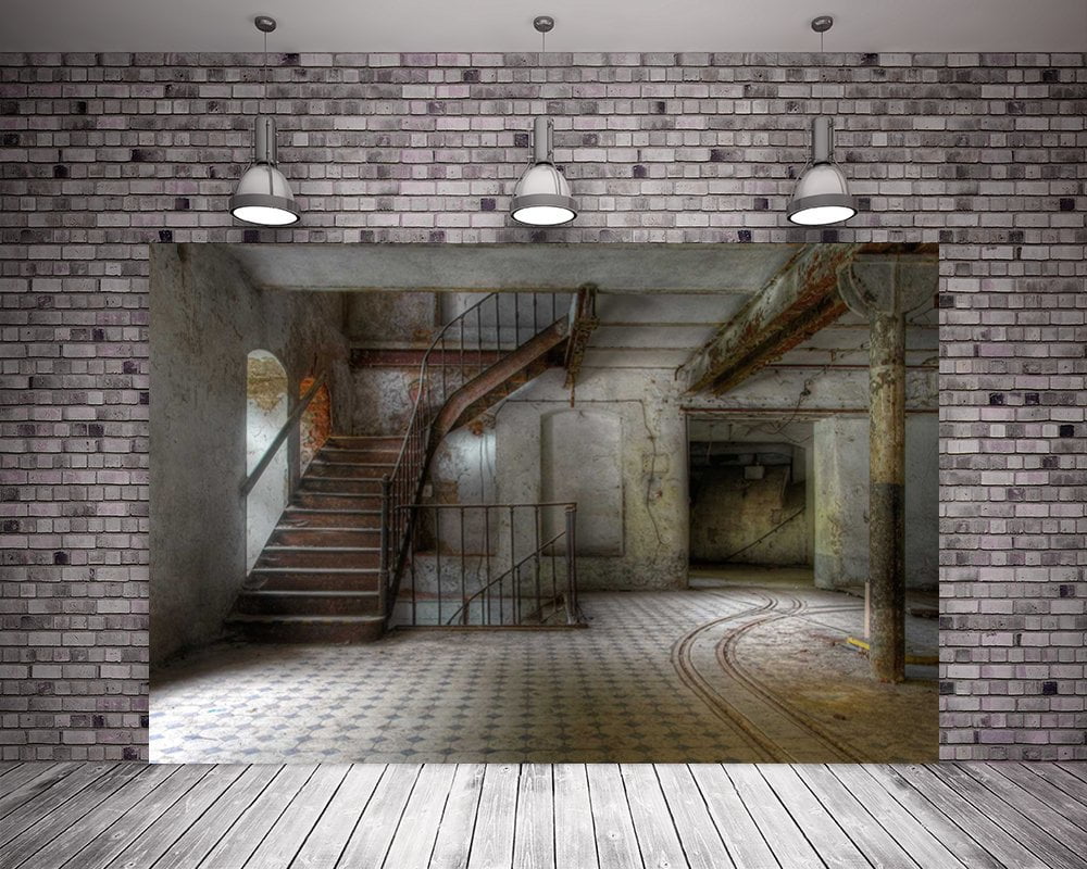 GreenDecor 7X5ft Retro Building Background Vintage Warehouse ...