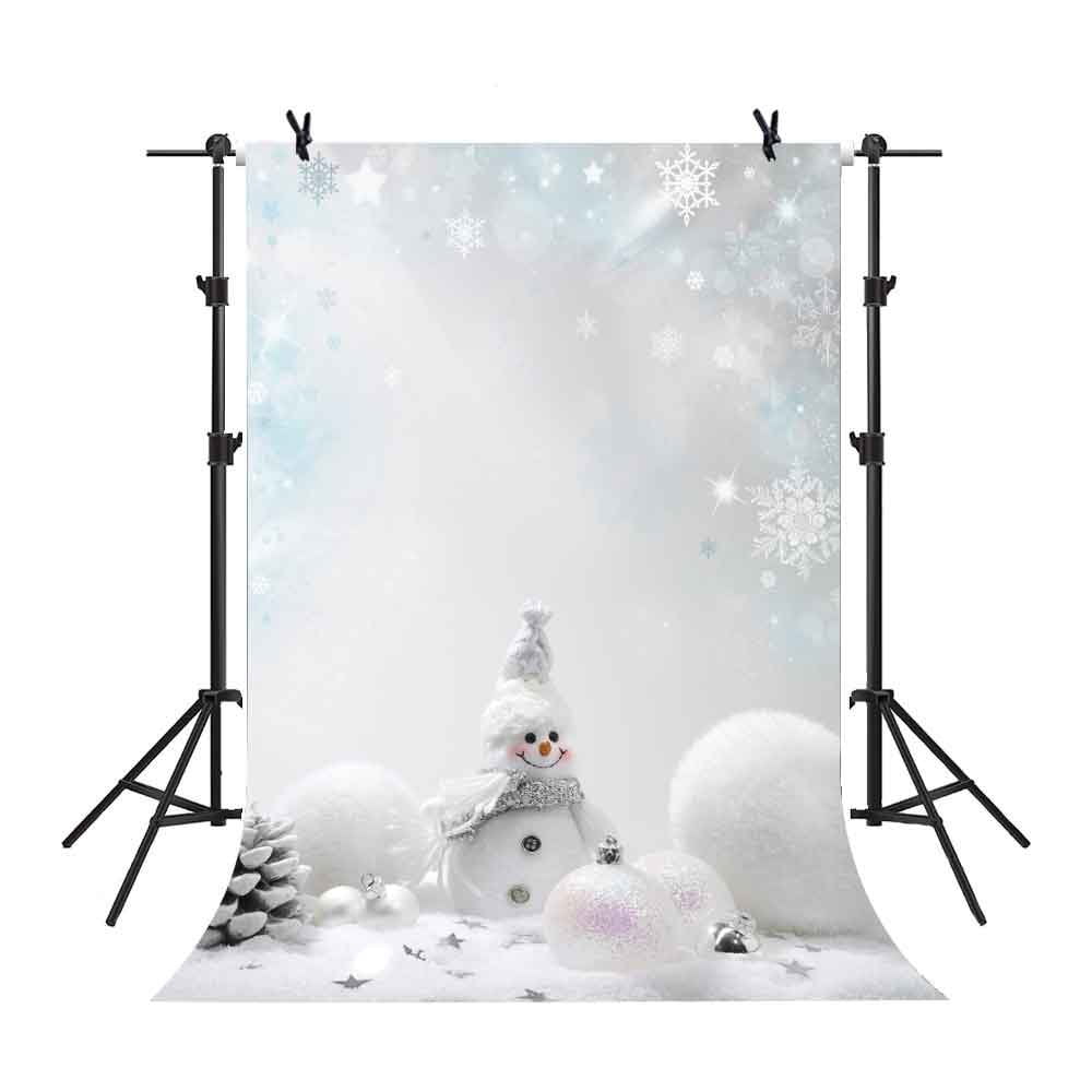 GreenDecor 7x5Ft Snow Man Winter Xmas Backdrop White Festival Christmas ...
